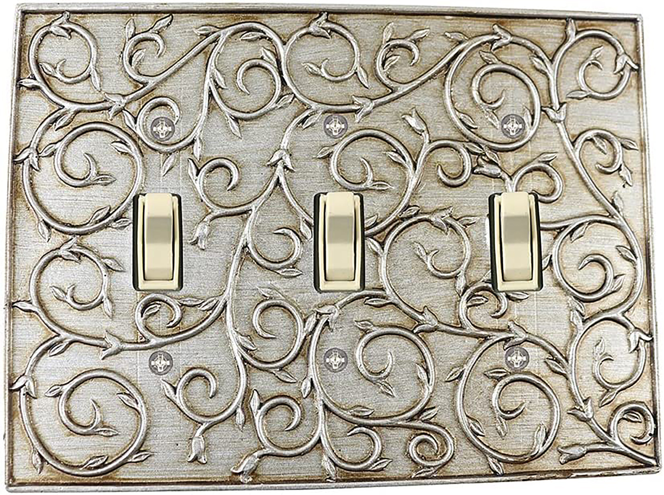 Meriville French Scroll 3-Gang Toggle Light Switch Wall Plate | Wayfair