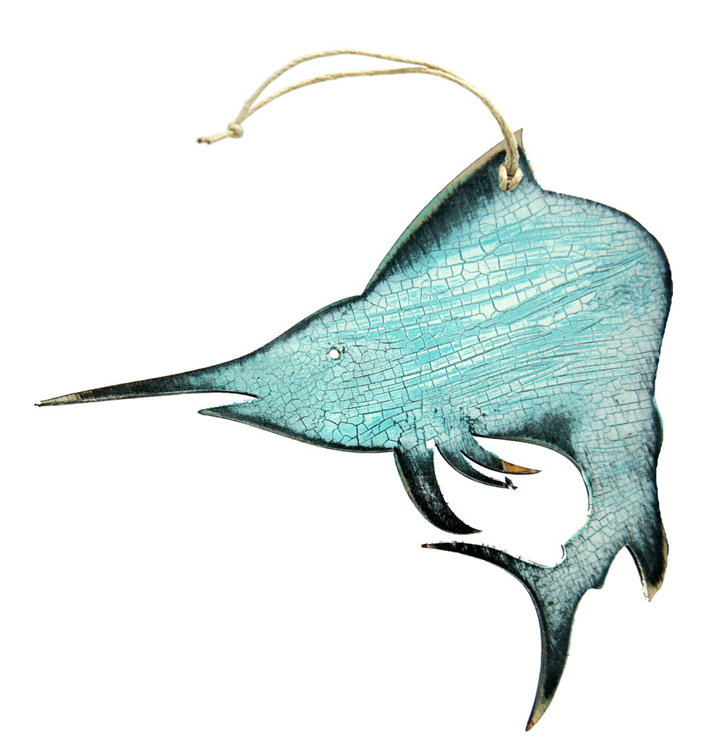 Designocracy Marlin Rustic Wooden Ornament | Wayfair