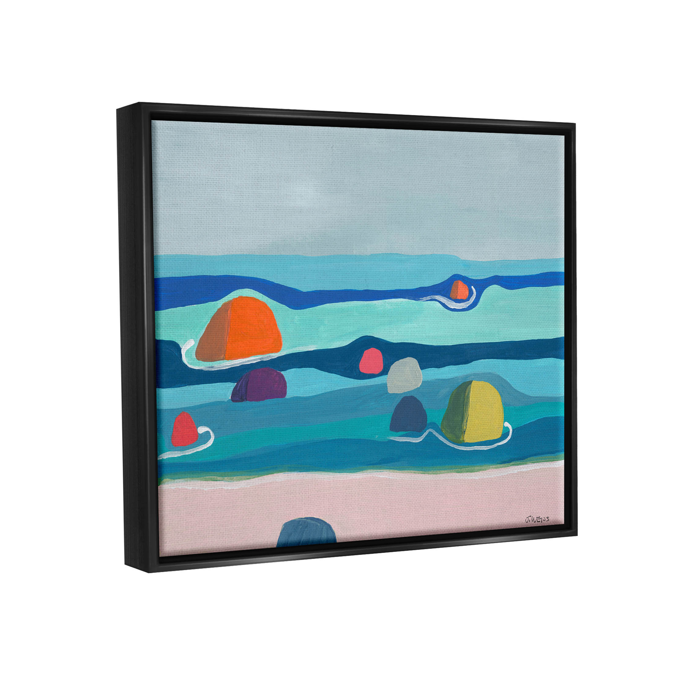 Ivy Bronx Modern Floating Beach Buoys - Floater Frame Painting on ...