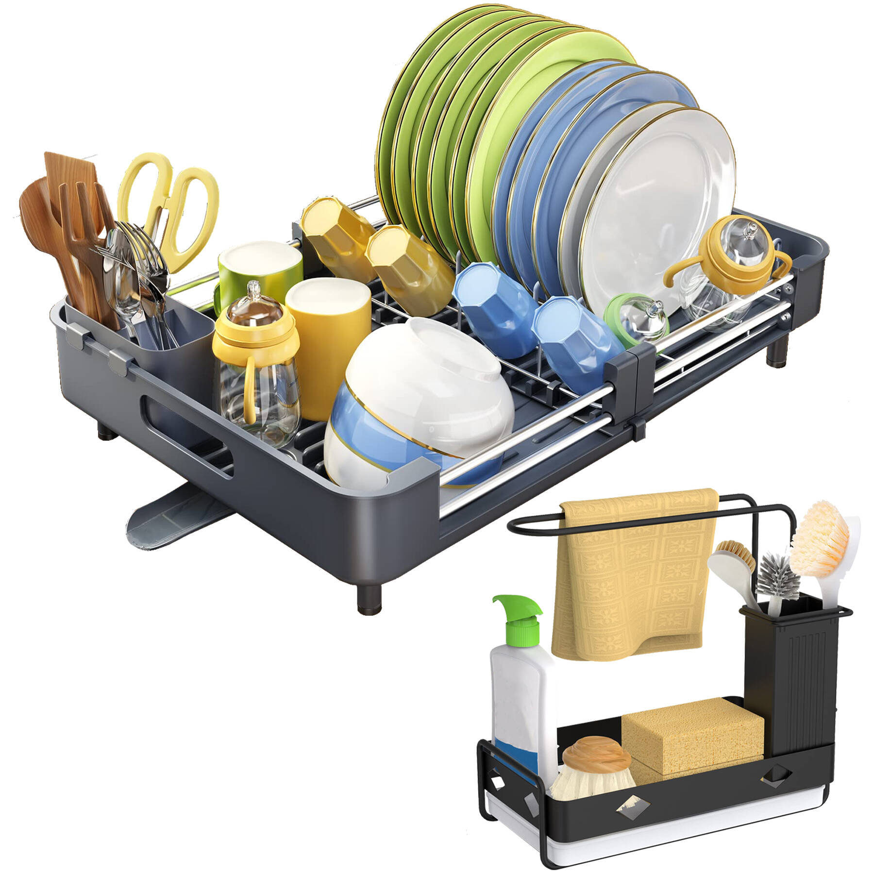 Bolonie High-Grade Expandable Stainless Steel Countertop Dish Rack ...