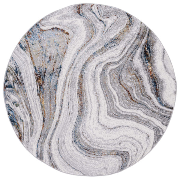 Wade Logan® Alohi Gray/Blue/Gold Rug | Wayfair