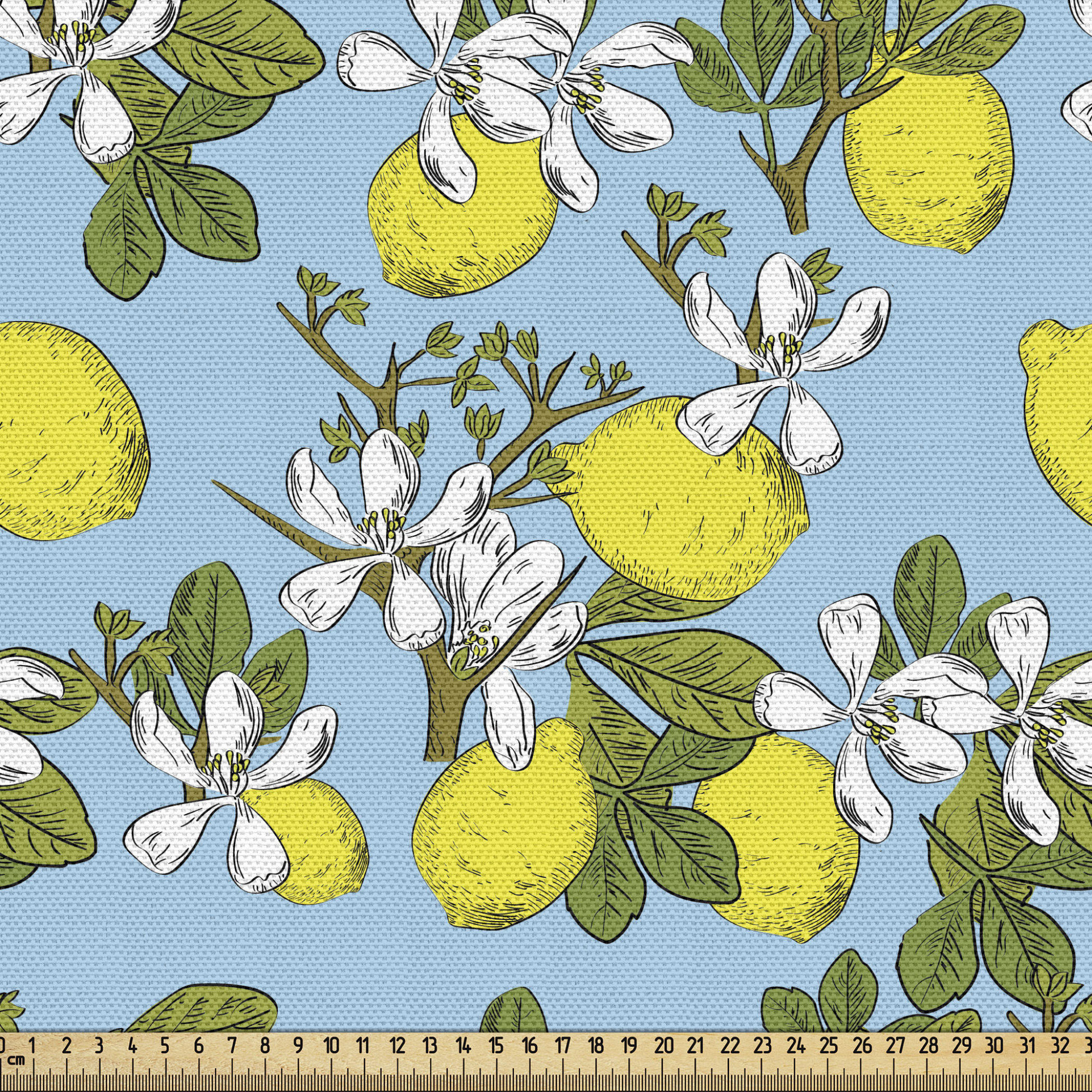 East Urban Home fab_162853_Botanical Fabric By The Yard, Fresh Lemon ...