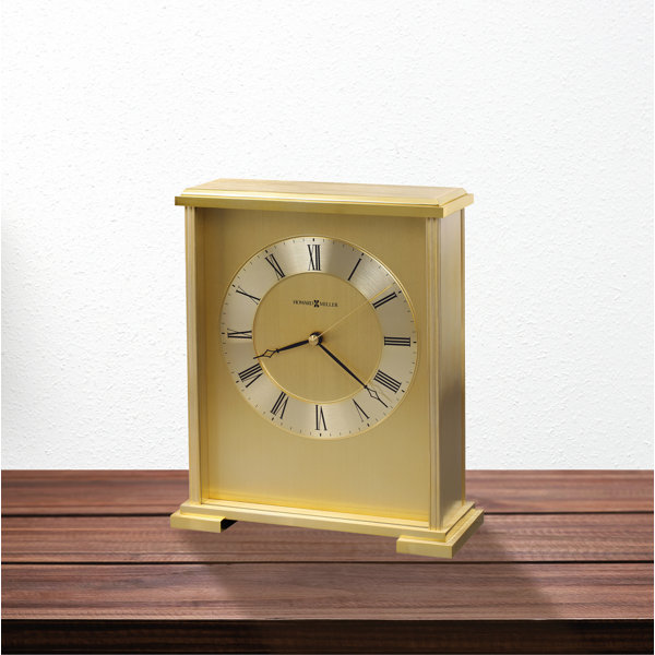 Howard Miller Exton Traditional Analog Metal Quartz Tabletop Clock in ...
