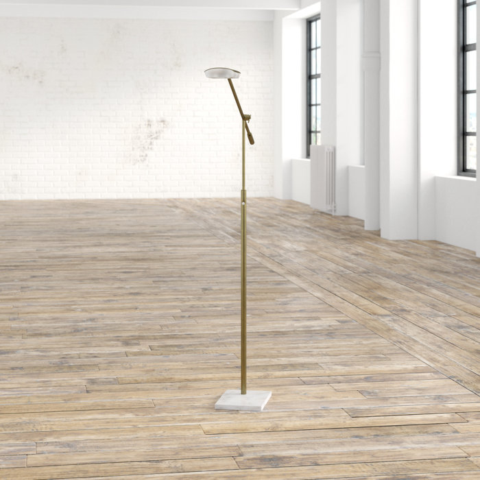 Latitude Run® Amaree White Marble LED Task/Reading Floor Lamp & Reviews ...