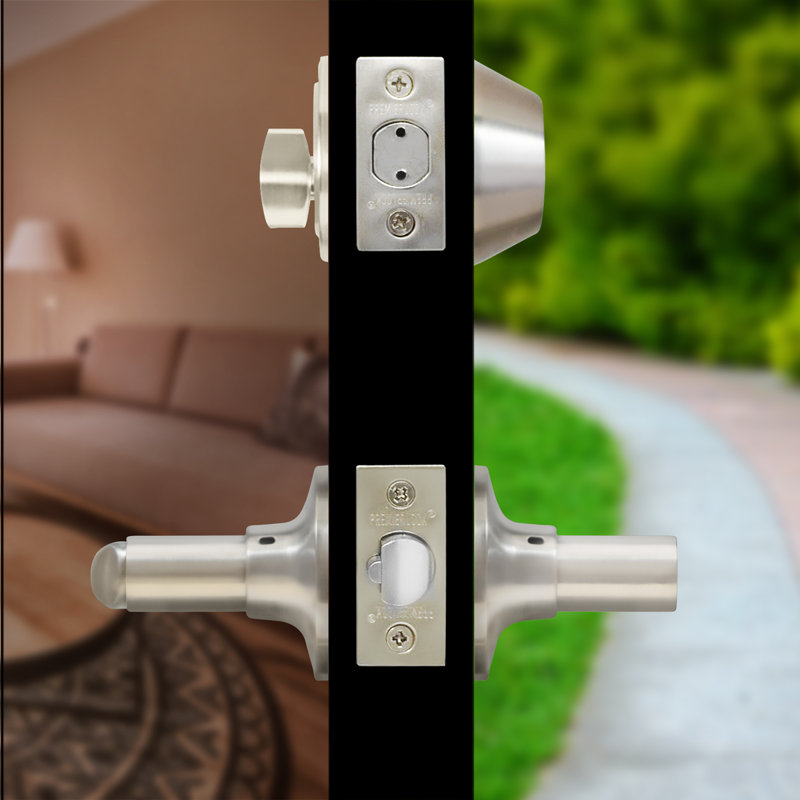 Premier Lock Complete Entry Lever Set with Single Cylinder Deadbolt ...