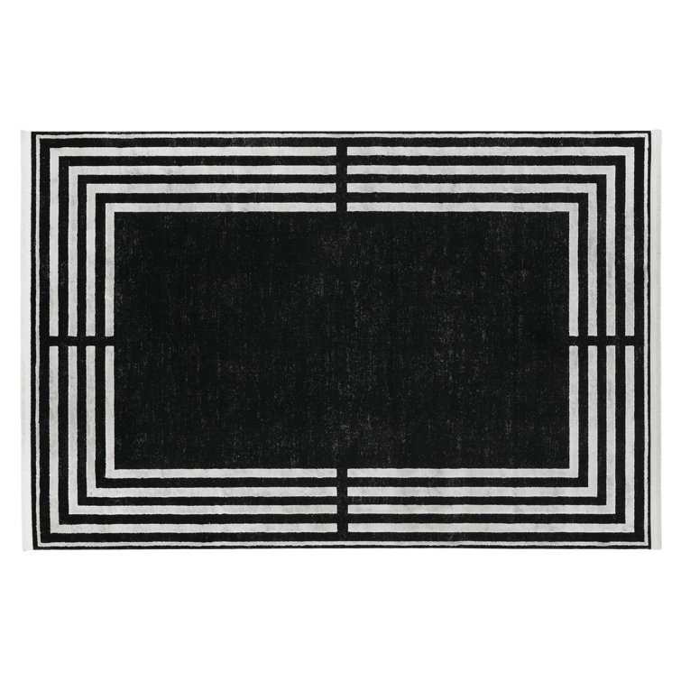 17 Stories Janicia Tufted Black/White Rug | Wayfair.co.uk