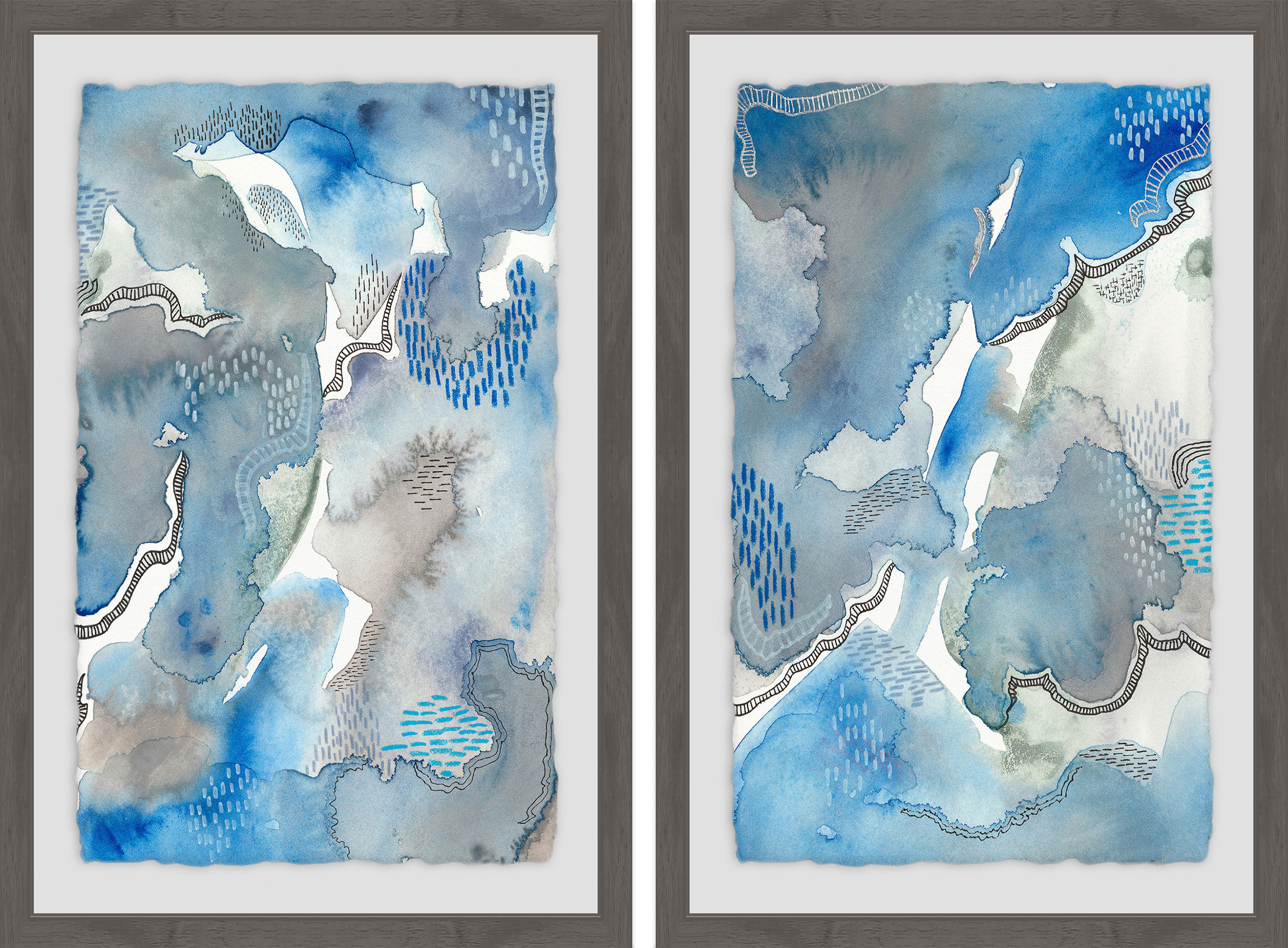 Brayden Studio® Curvy Smudge - 2 Piece Picture Frame Set | Wayfair