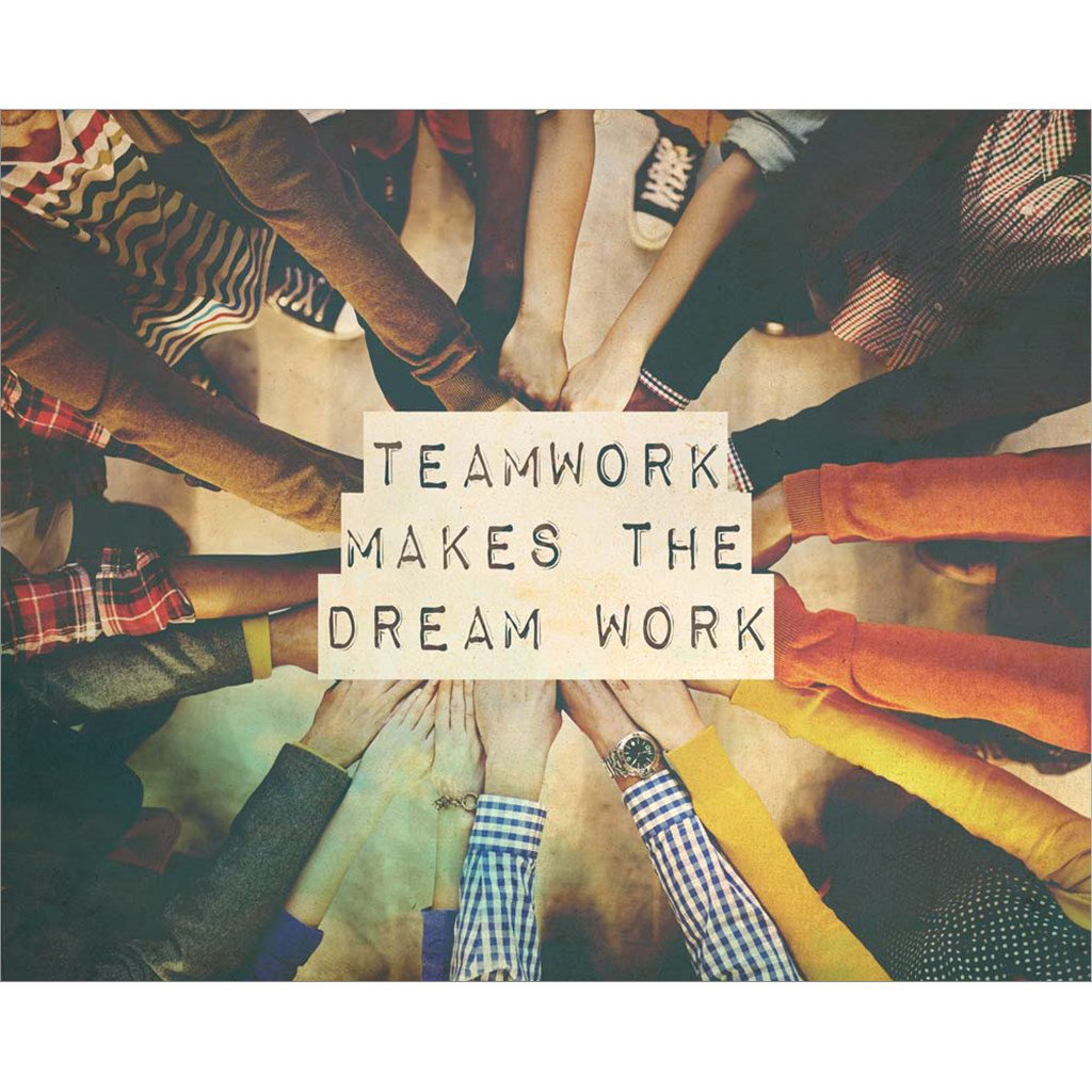 Trinx Teamwork Makes The Dream Work Stacking Hands Color - Wrapped ...