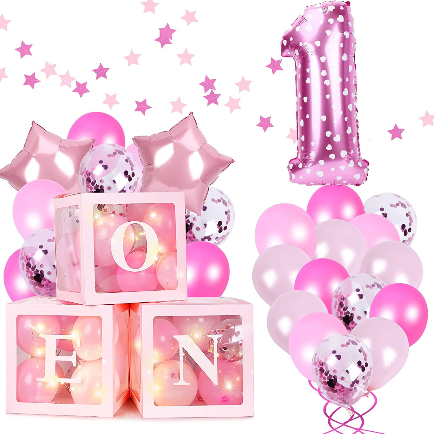 The Party Aisle™ 1St Birthday Balloon Box Set With ''ONE'' Letters 18Pc ...