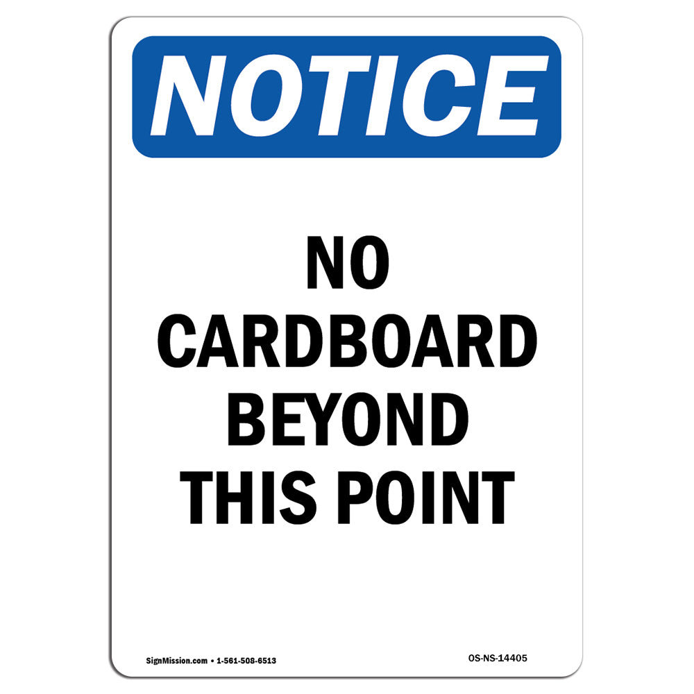 SignMission No Cardboard Beyond This Point Sign | Wayfair
