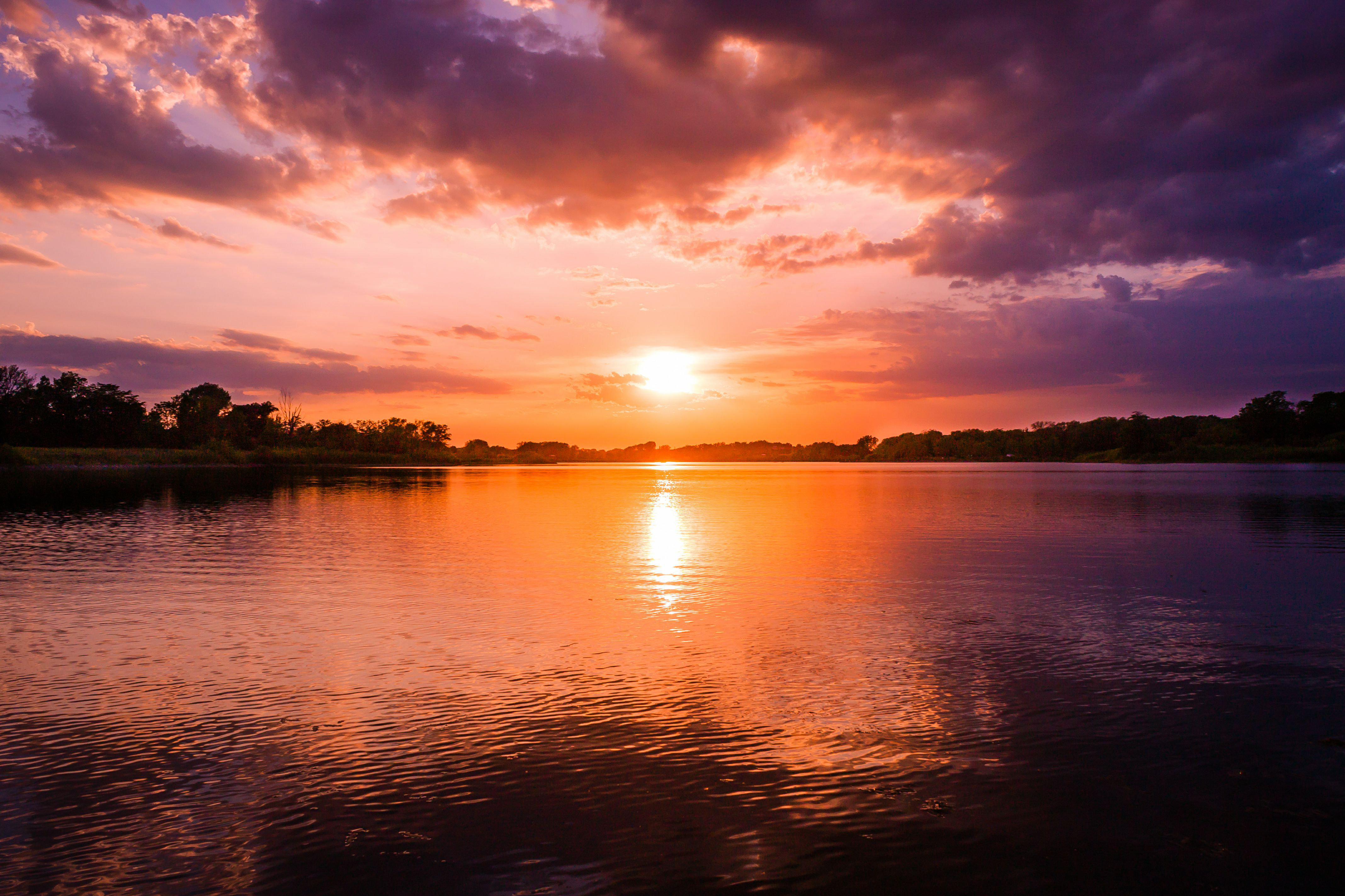 Millwood Pines Aderyn Beautiful Lake Sunset - Print | Wayfair