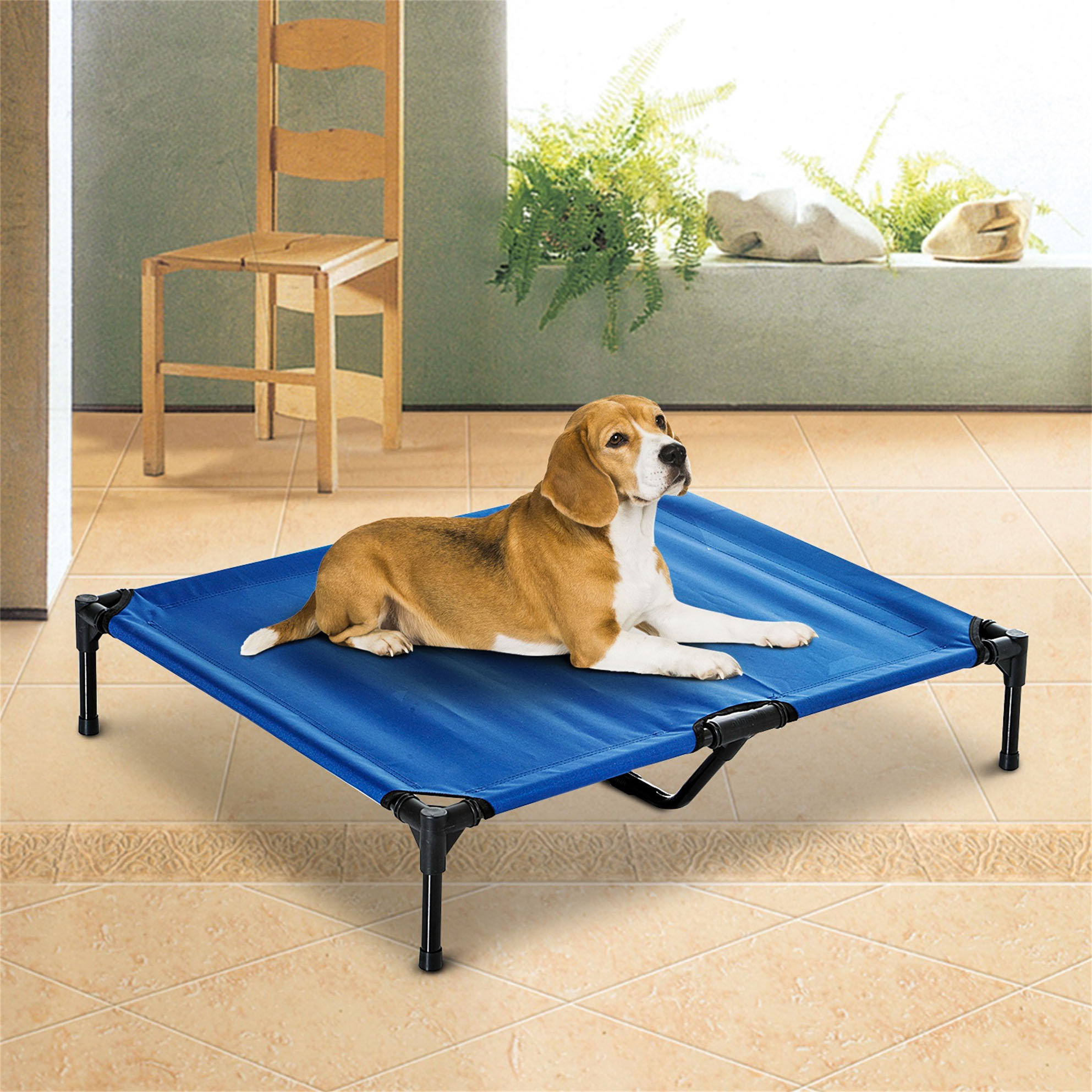 Archie & Oscar Minerville Portable Elevated Cot in Blue | Wayfair.co.uk