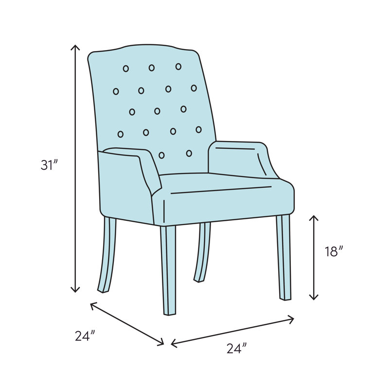 ARTLESS Allison Velvet Solid Back Arm Chair | Wayfair