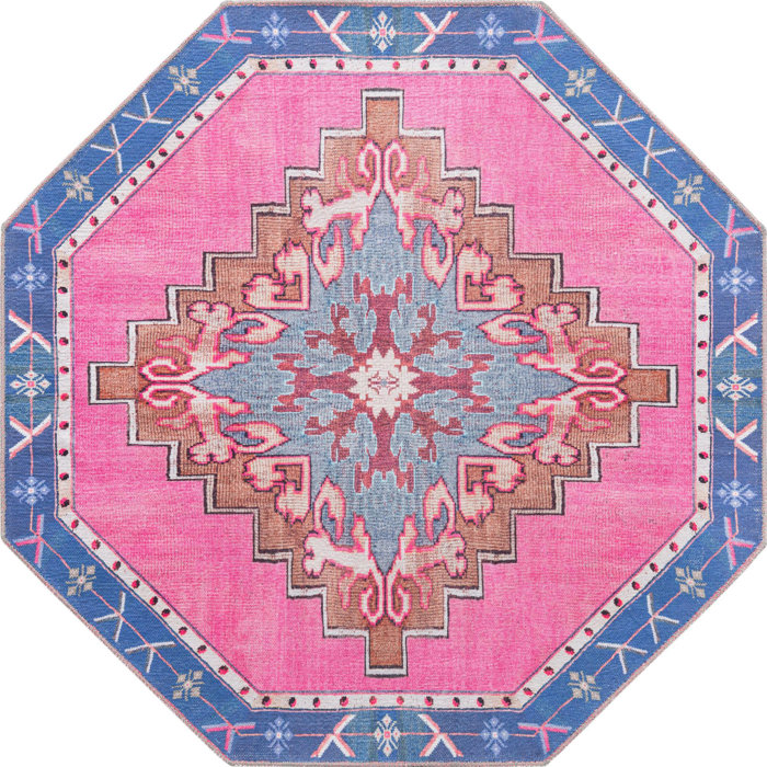 Bungalow Rose Oppie Oriental Area Rug in Fuchsia/Violet | Wayfair