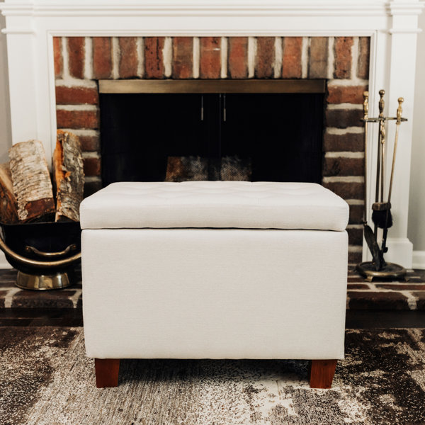 Winston Porter 24'' Wide Woven Tufted Rectangle Storage Ottoman with ...
