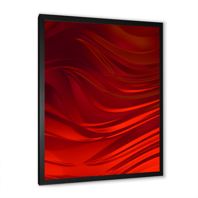 Wrought Studio Abstract Red Wave Liquid Art II Abstract Red Wave Liquid ...