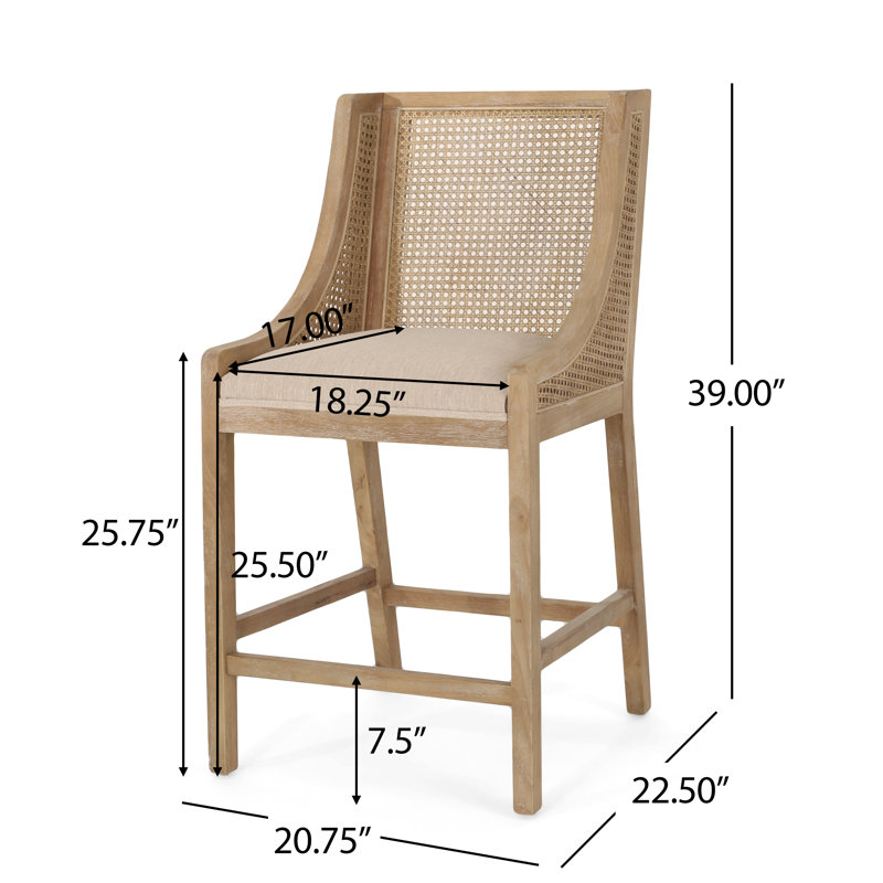 Beachcrest Home Lonny Solid Wood 25.5'' Counter Stool & Reviews | Wayfair