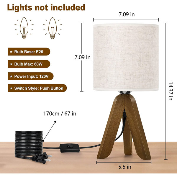 George Oliver Graycee Wood Tripod Lamp | Wayfair