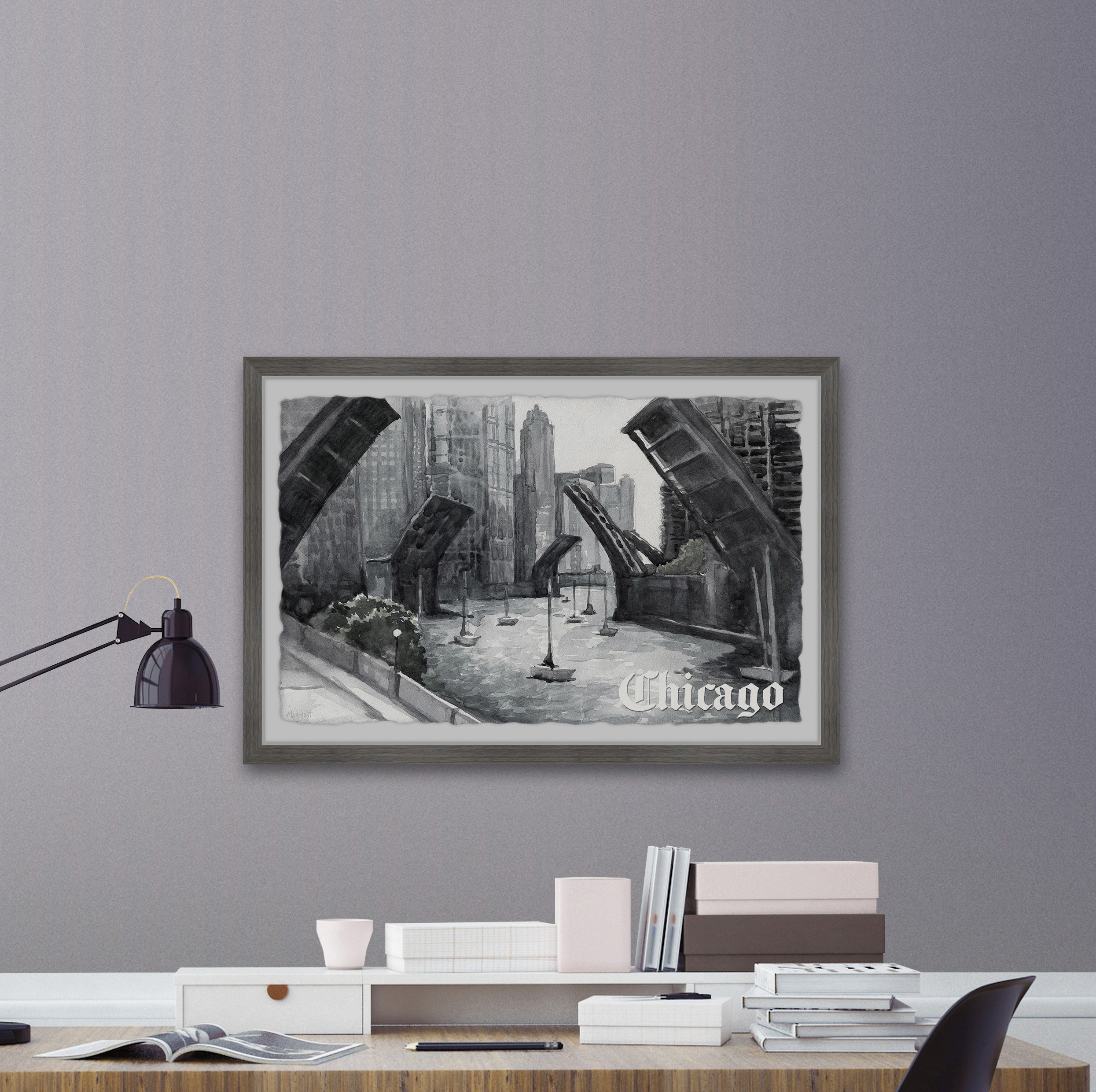 Winston Porter The River Bridges Of Chicago - Picture Frame Drawing ...