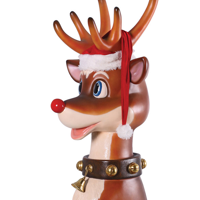 Design Toscano Santa's Giant Red-Nosed Christmas Reindeer Statue ...