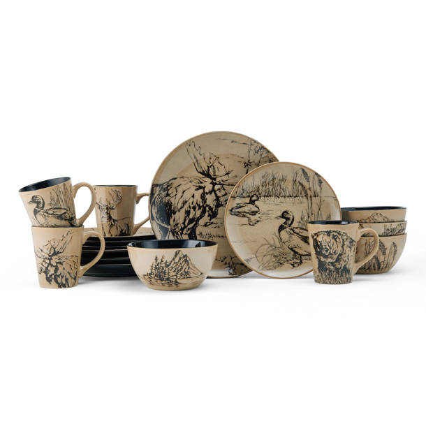 Millwood Pines Bryon Stoneware Dinnerware Set - Service for 4 & Reviews ...