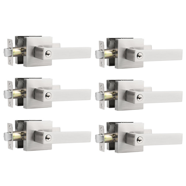Probrico Keyed Alike Entry Door Locksets, Square Door Levers & Reviews ...