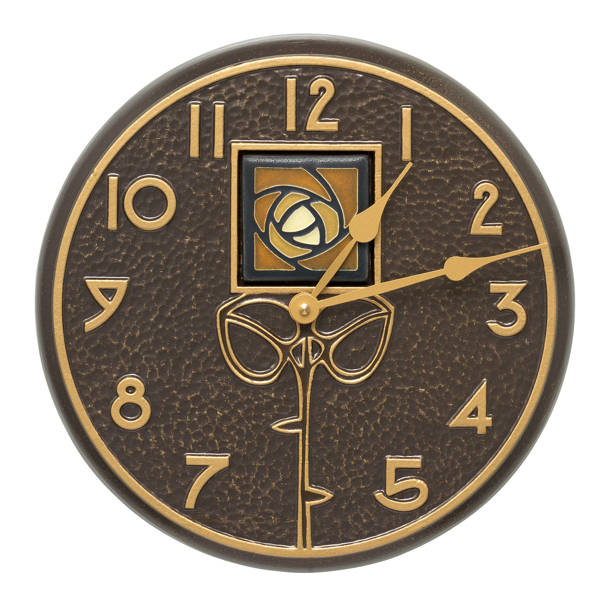 Whitehall Products Grapevine Indoor/Outdoor Wall Clock and Thermometer ...