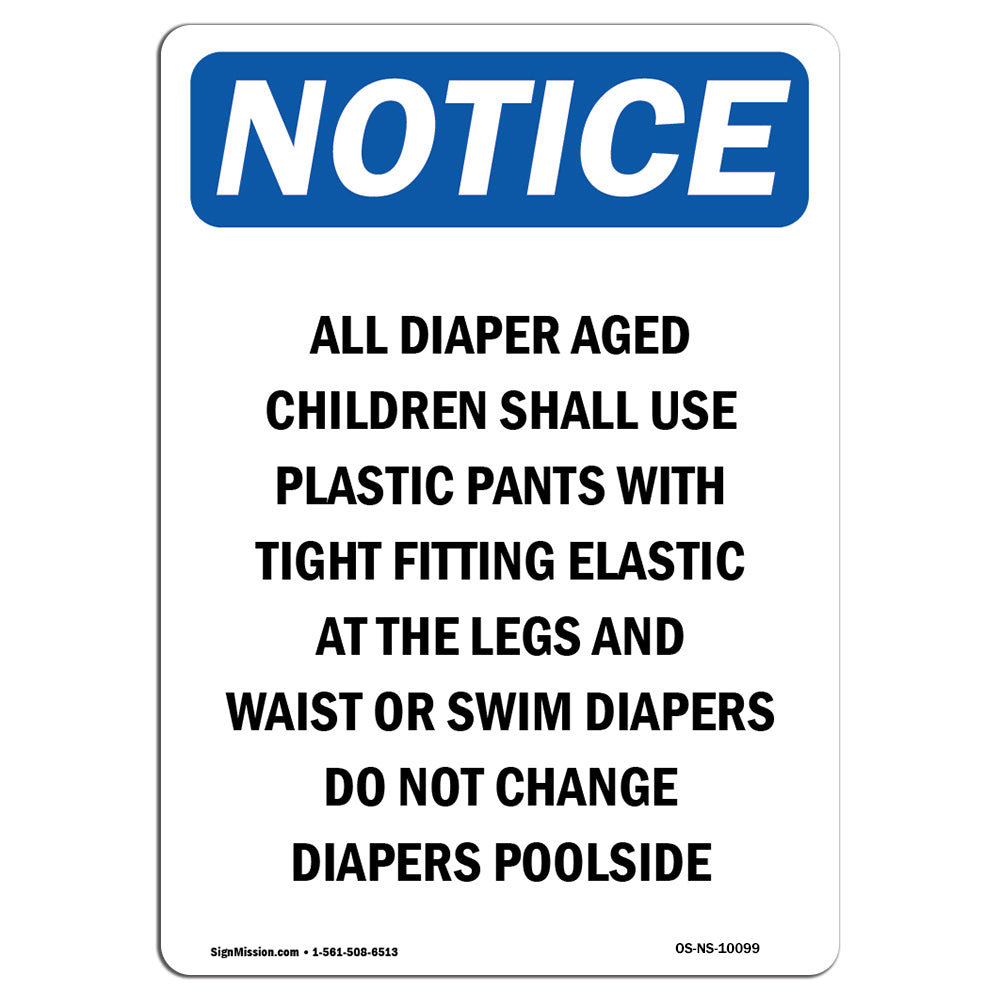 SignMission Osha Notice All Diaper Aged Children Shall Sign | Wayfair