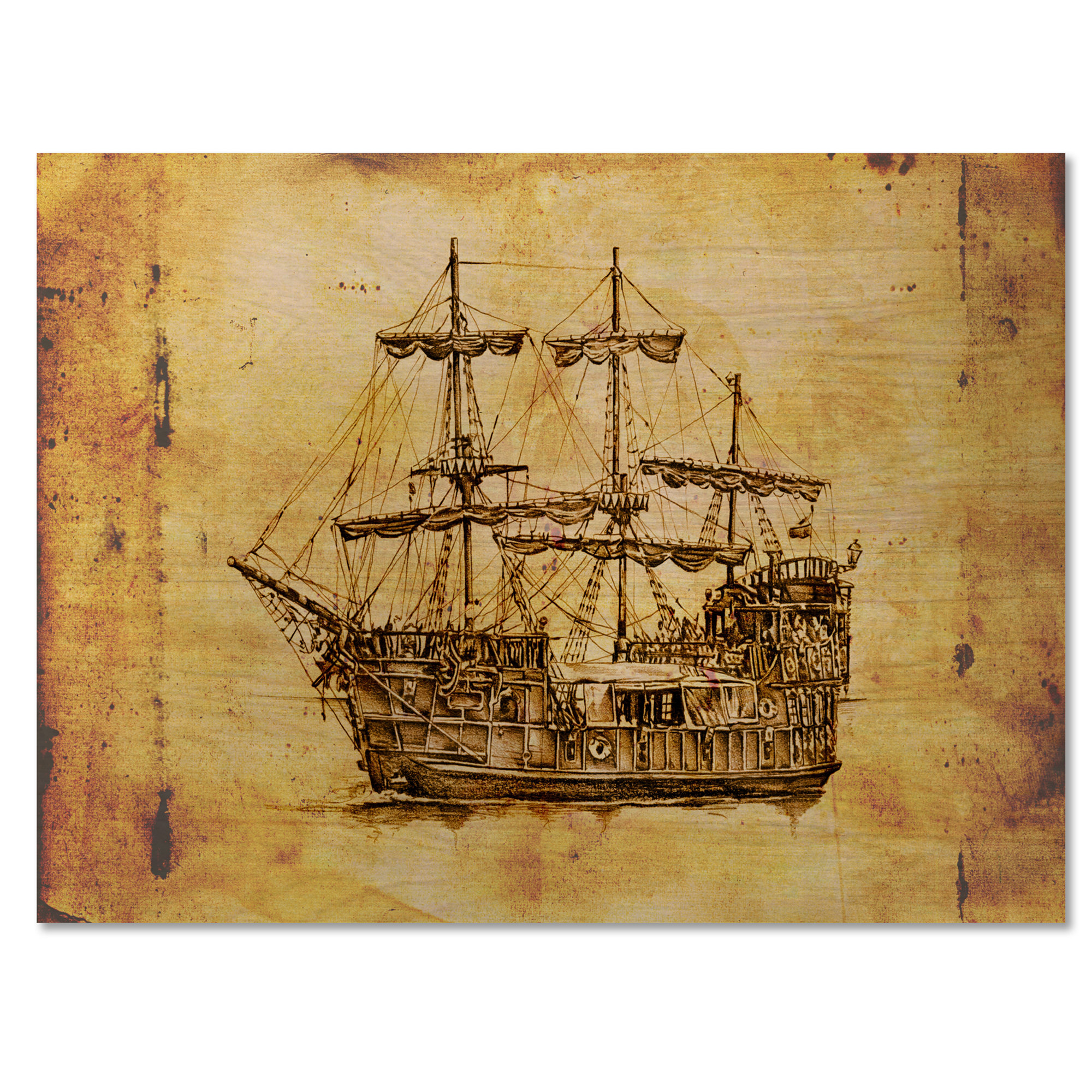 Breakwater Bay Old Travelling Boat Drawing Old Travelling Boat Drawing ...