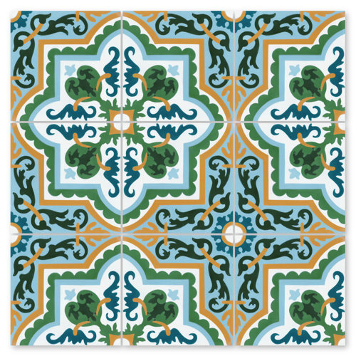 Villa Lagoon Tile 8" x 8" Cement Patterned Wall & Floor Tile | Perigold