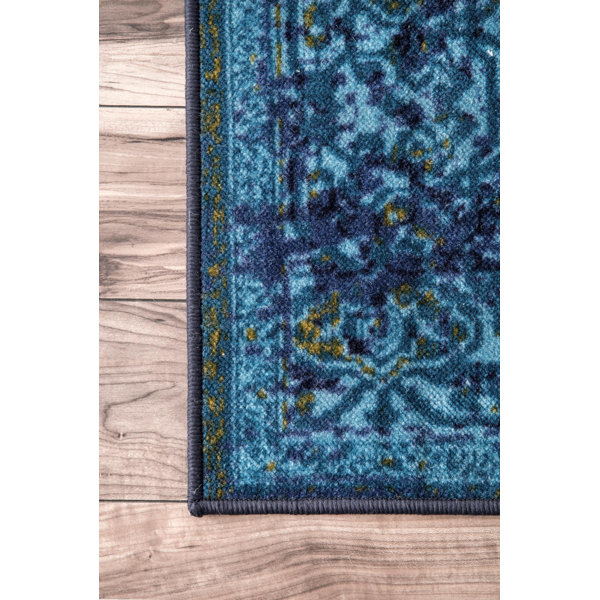 Bungalow Rose Performance Blue Rug & Reviews | Wayfair