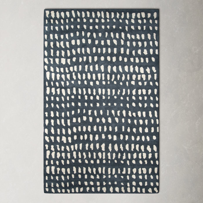 Glory Handmade Wool Dark Blue/Ivory Rug & Reviews | AllModern