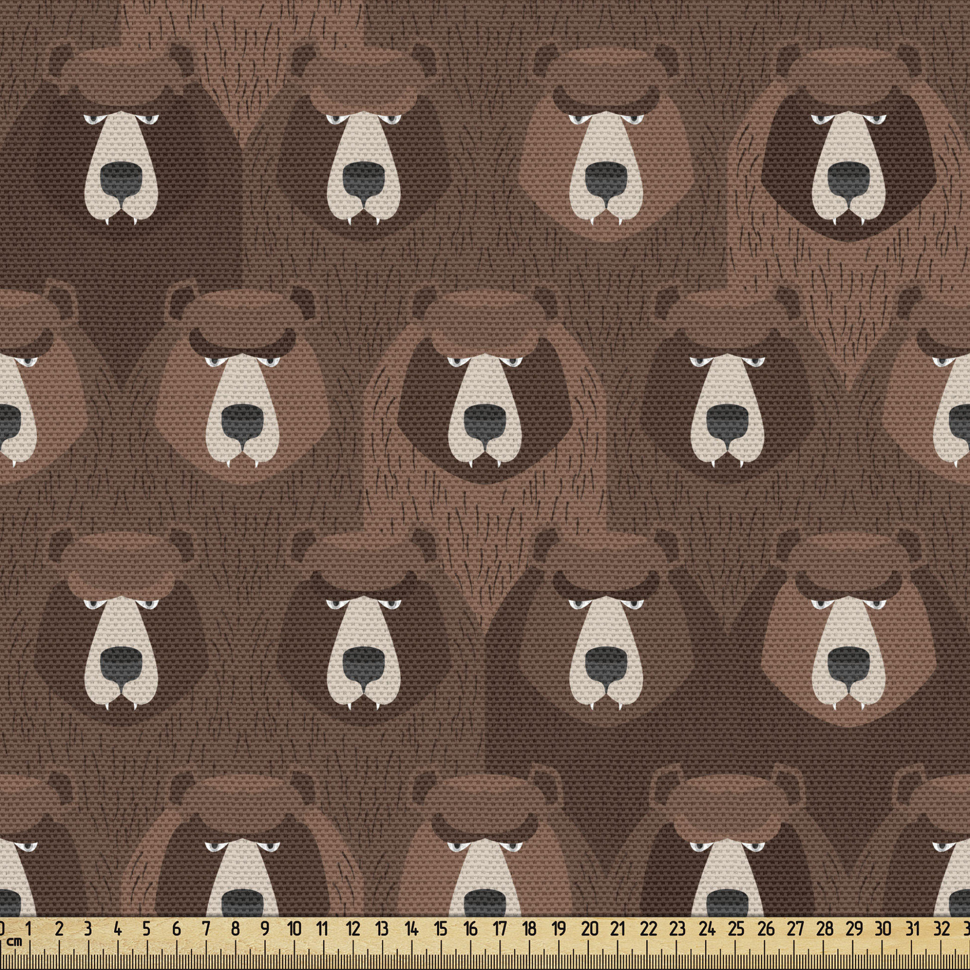 East Urban Home fab_68312_Bear Fabric By The Yard, Forest Animals ...