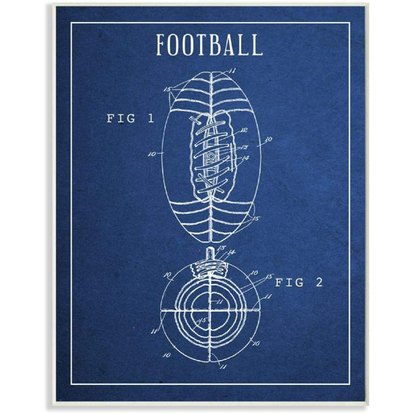 17 Stories Football Blueprint Vintage Sports Wall Plaque, 10 Football ...