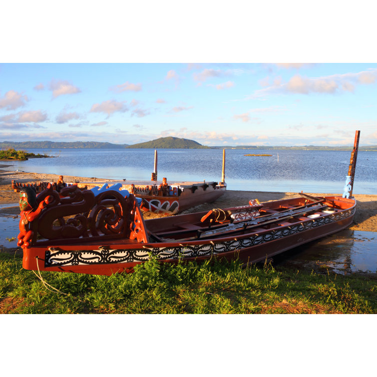 Breakwater Bay Maori Boats by - Wrapped Canvas Photograph | Wayfair.co.uk
