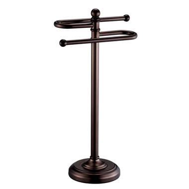 Allied Brass Two Ring Oval Guest Countertop Towel Stand | Wayfair