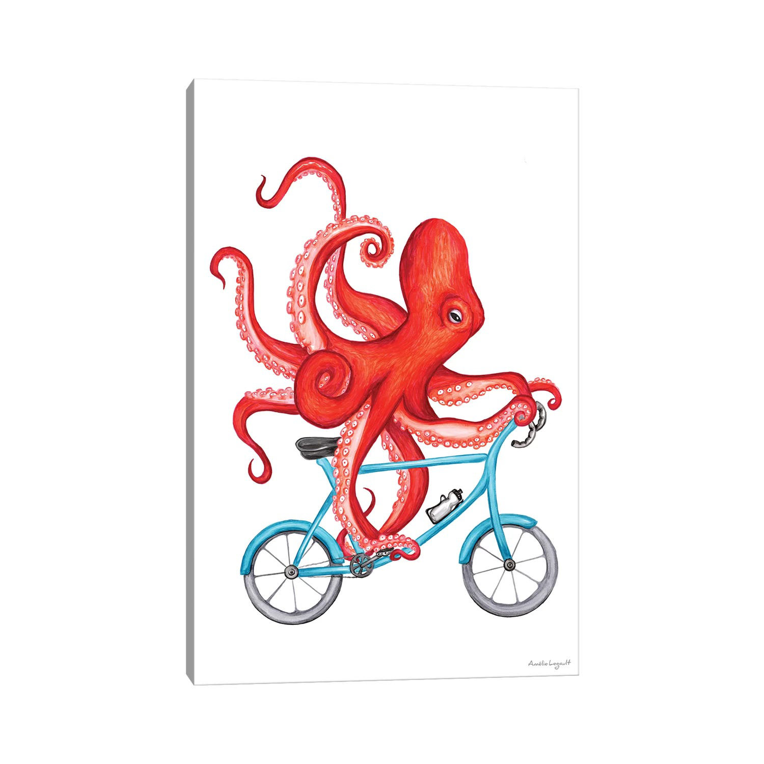 Bless international Octopus On Bike On Canvas by Amélie Legault ...