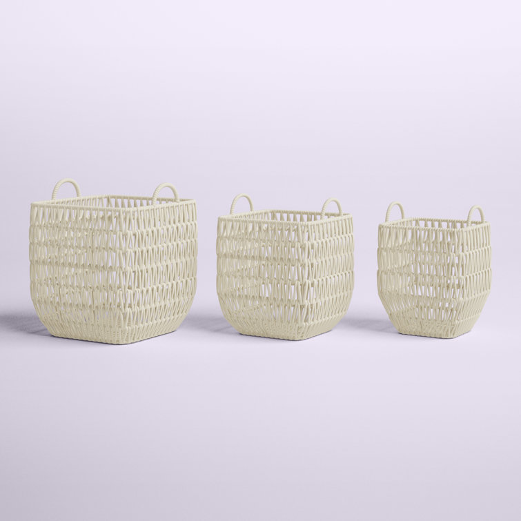 Beachcrest Home 3 Piece Fabric Basket Set | Wayfair