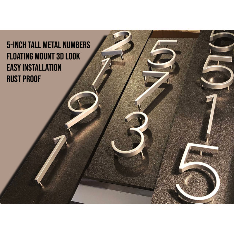 White Harmony House Number Plaque For Outdoor, Modern Address Signs ...