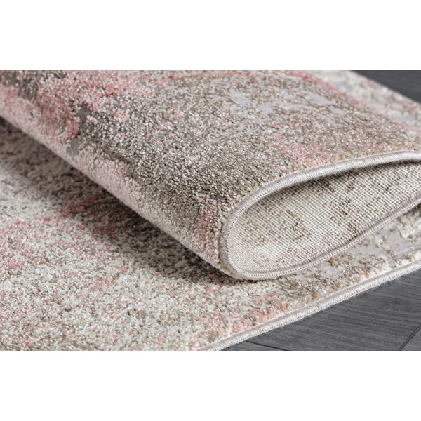 17 Stories Prague Cream/Pink Rug & Reviews | Wayfair