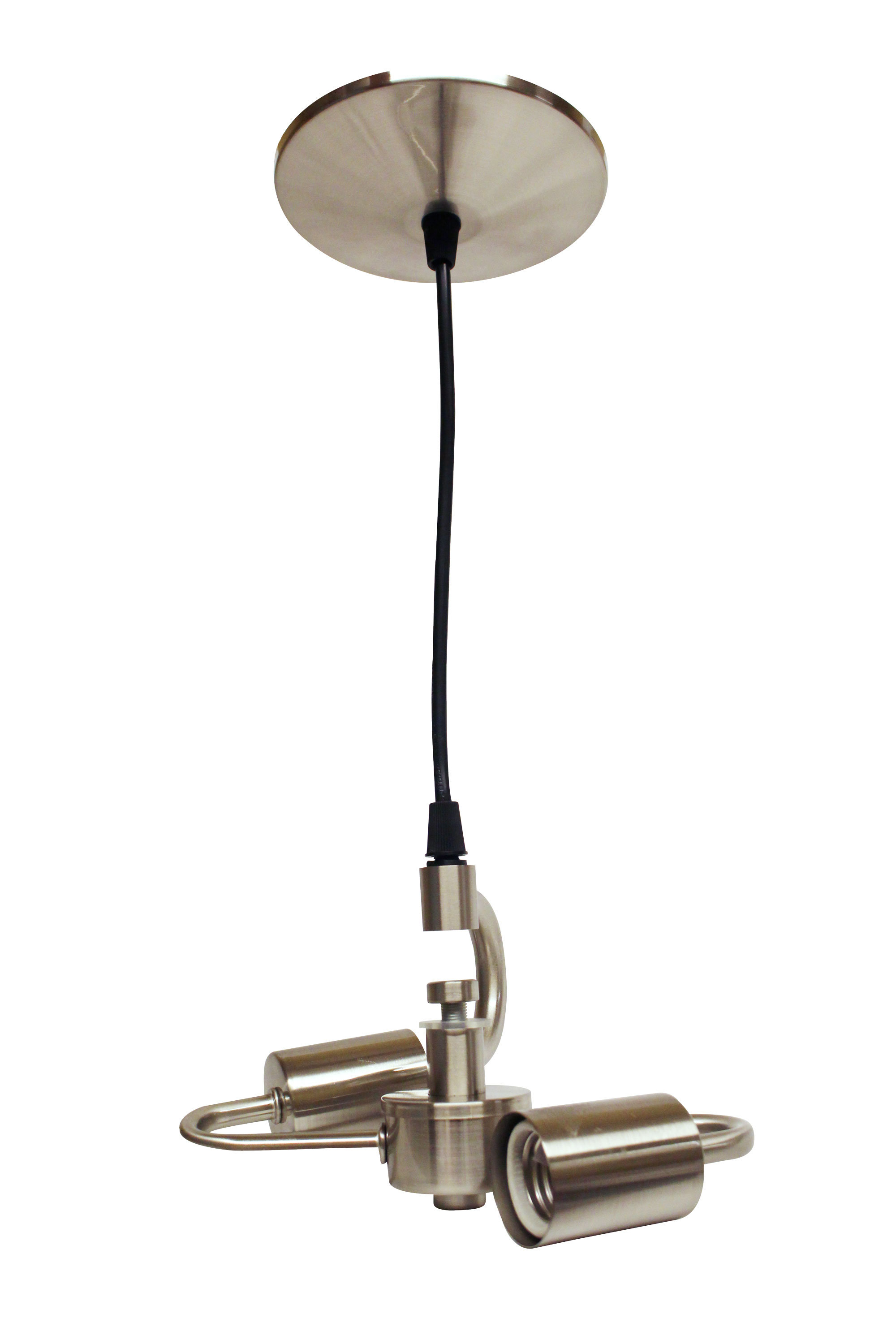 Cloth & Wire Brushed Nickel Pendant Light Fixture for 2 Lights with ...