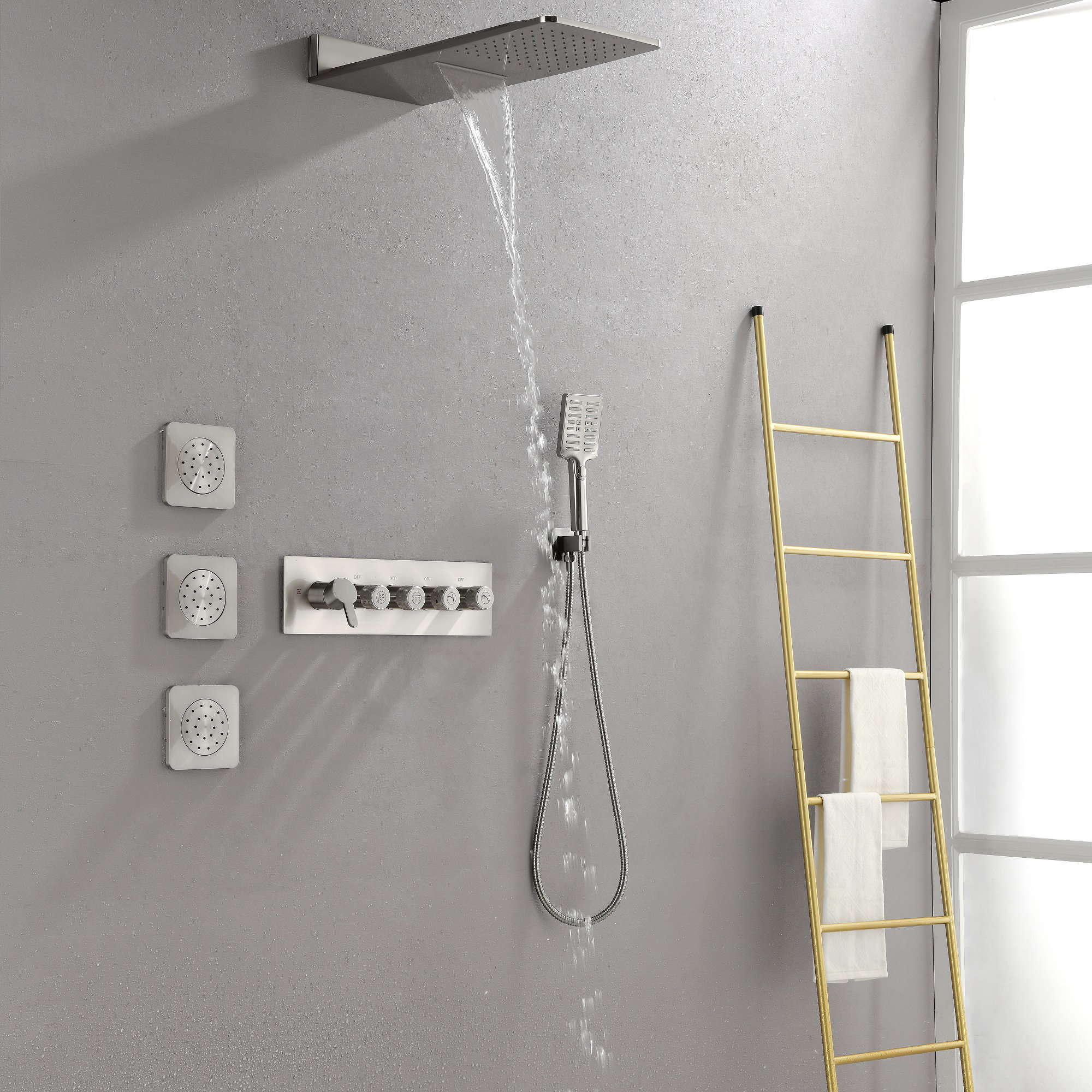 Interbath Pressure Balanced Complete Shower System with Rough-in Valve ...