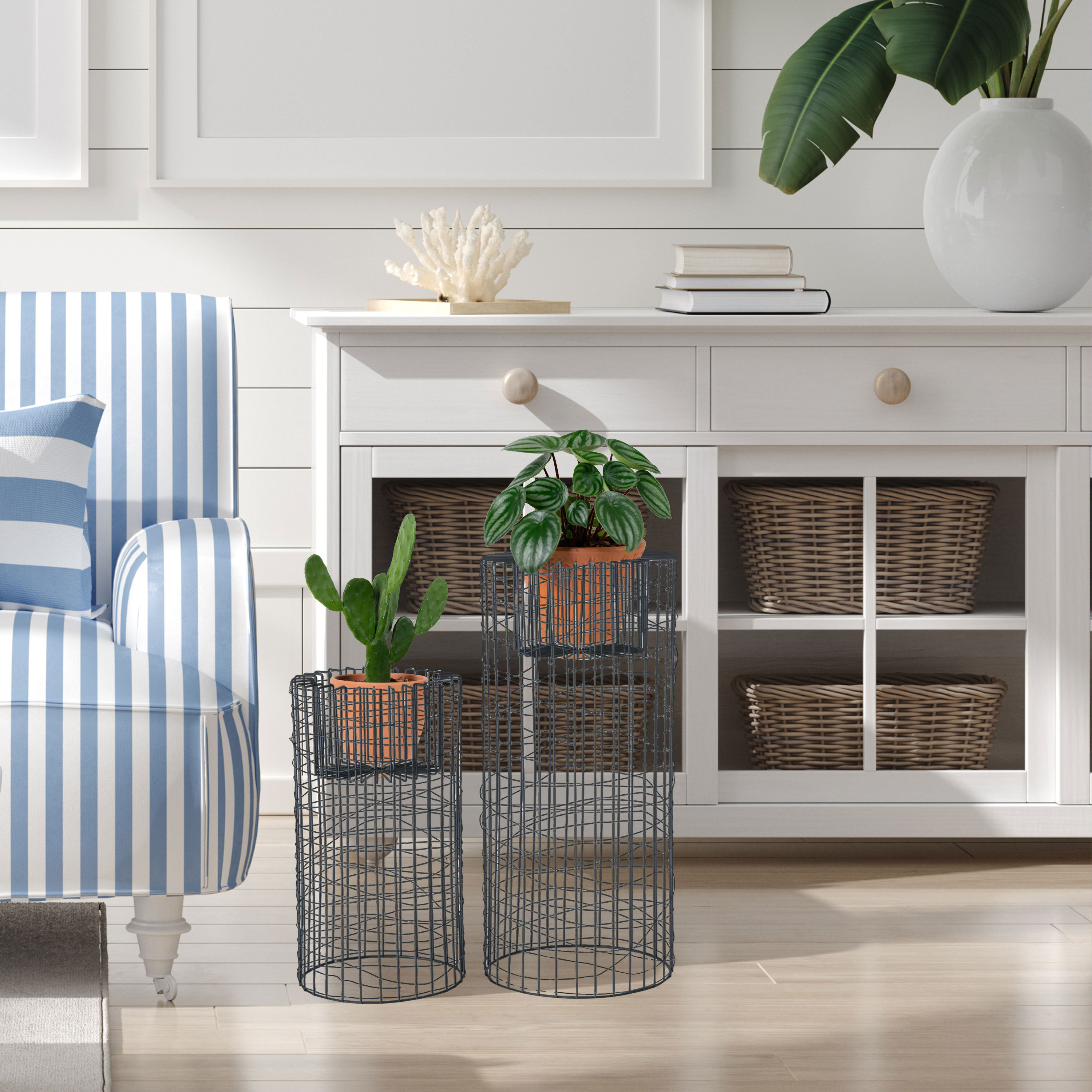 17 Stories Liezl Round Nesting Plant Stand | Wayfair