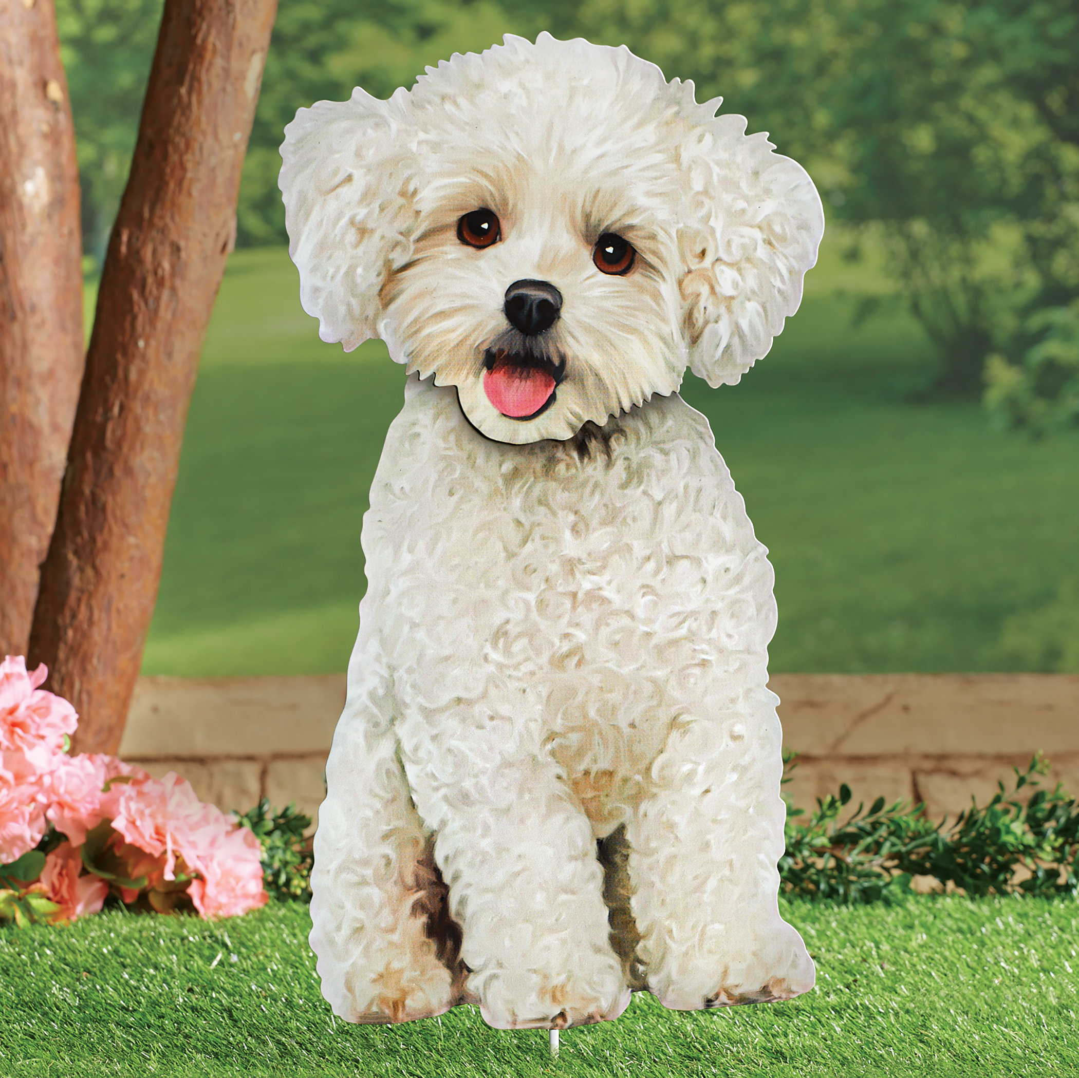 Winston Porter Josca Realistic Bichon Frisé Garden Stake | Wayfair