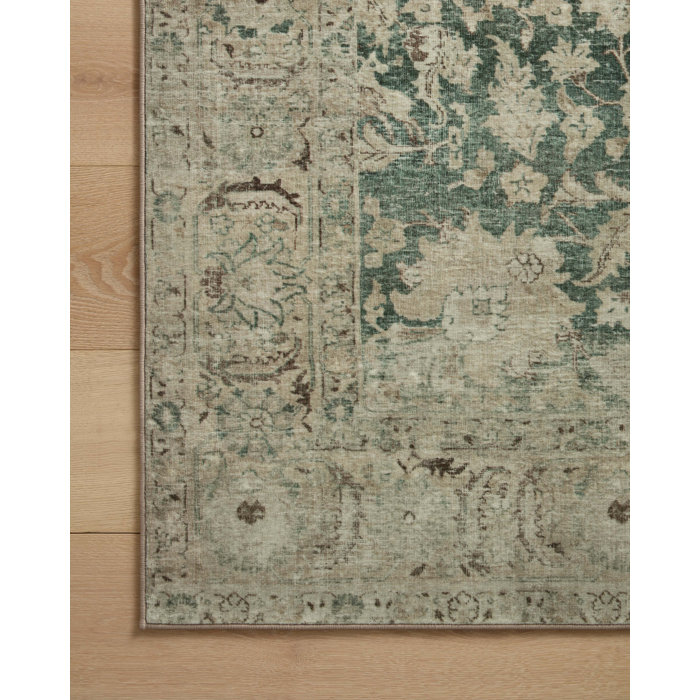 Magnolia Home By Joanna Gaines X Loloi Sinclair Machine Washable Jade ...