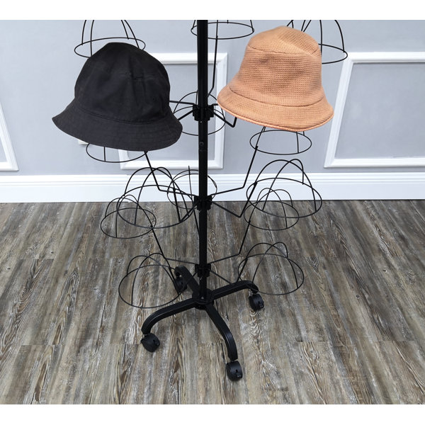 FixtureDisplays 6-Tier Hat Display Rack Free Standing Headwear Wig Rack ...
