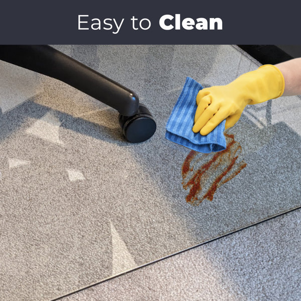 Fab Glass and Mirror Square Tempered Glass Chair Mat For Hardwood Floor ...