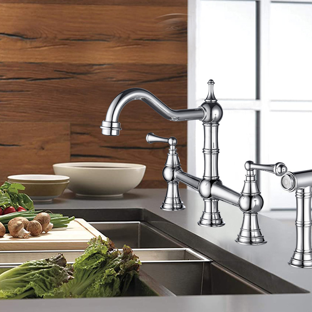 FB Pull Out Touch Bridge Faucet with Accessories | Wayfair