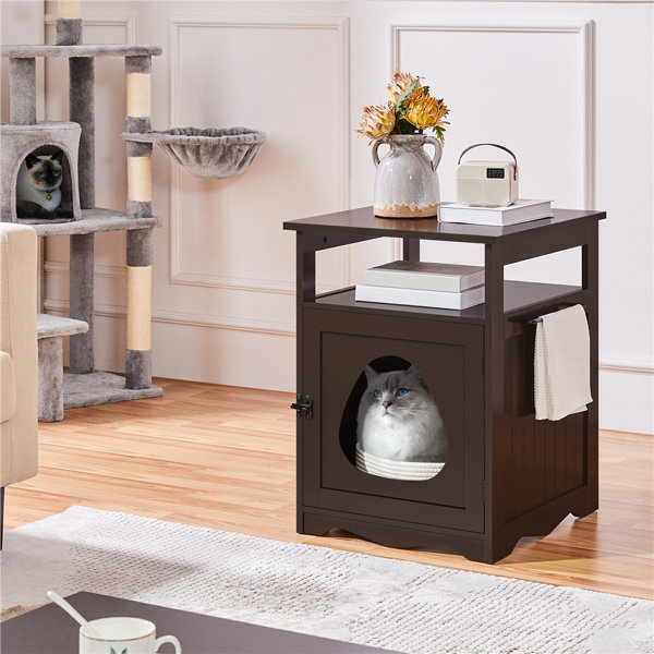 Archie & Oscar™ Hartlyn Cat Litter Box Enclosure Lockable Wooden Pet ...