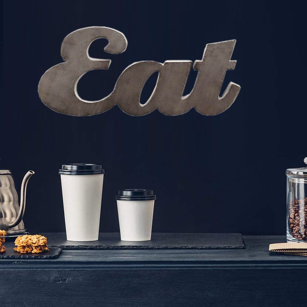 Gracie Oaks 3D Eat Cutout Lettering Metal Sign Wall Décor & Reviews ...